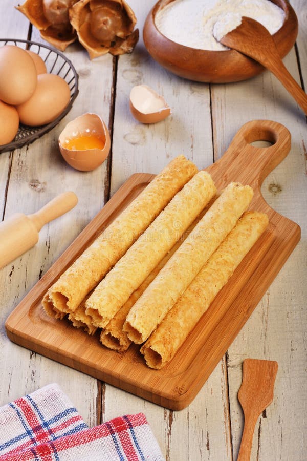 Handmade egg rolls stock image. Image of pastry, dessert - 158701783