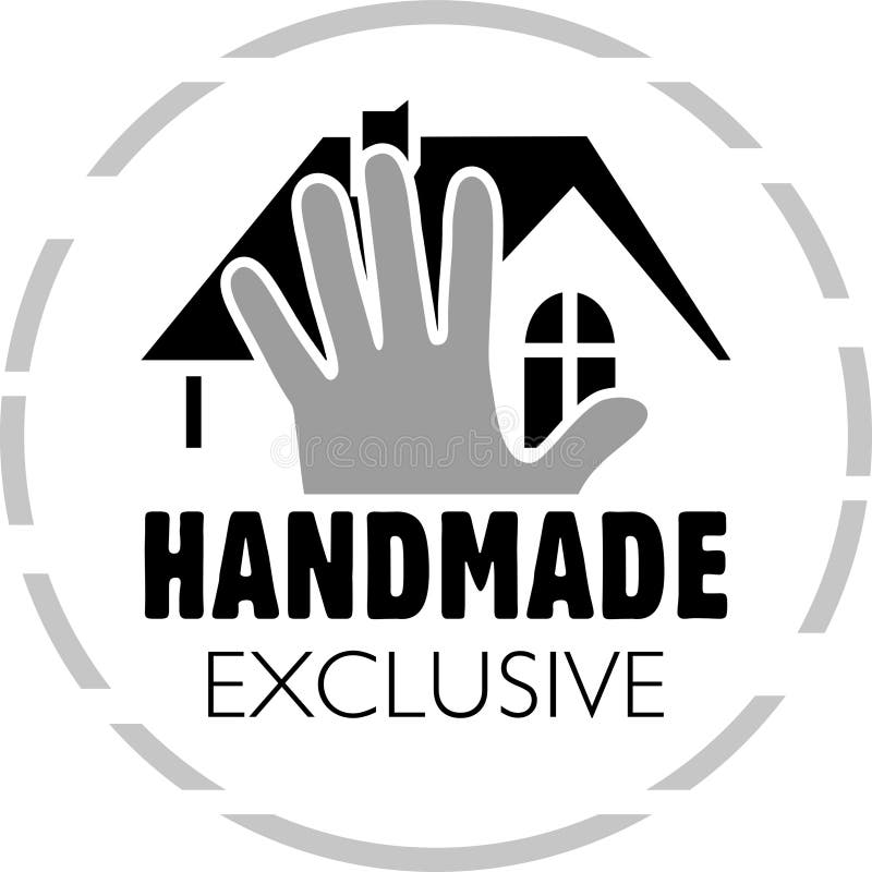 Handmade Exclusive. Design for a Sticker Stock Vector - Illustration of ...