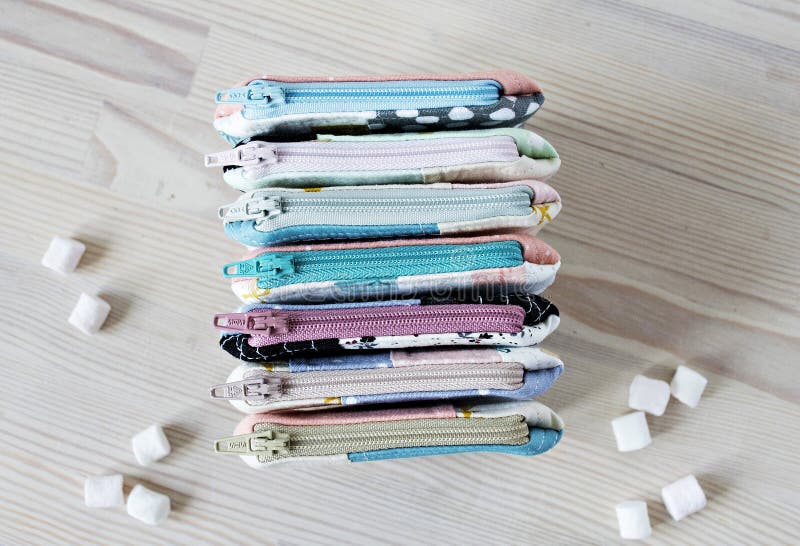 Patchwork Mini Pouch, Wooden Buttons, Vintage Thread Spools and Retro ...