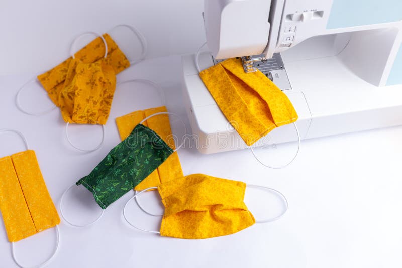 Handmade Face Protective Masks, Reusable Fabric Face Masks Stock Image ...