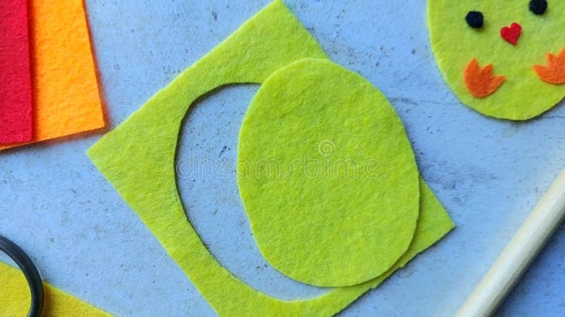 Handmade Felt Easter Chick. DIY Spring Craft Project with Colorful ...