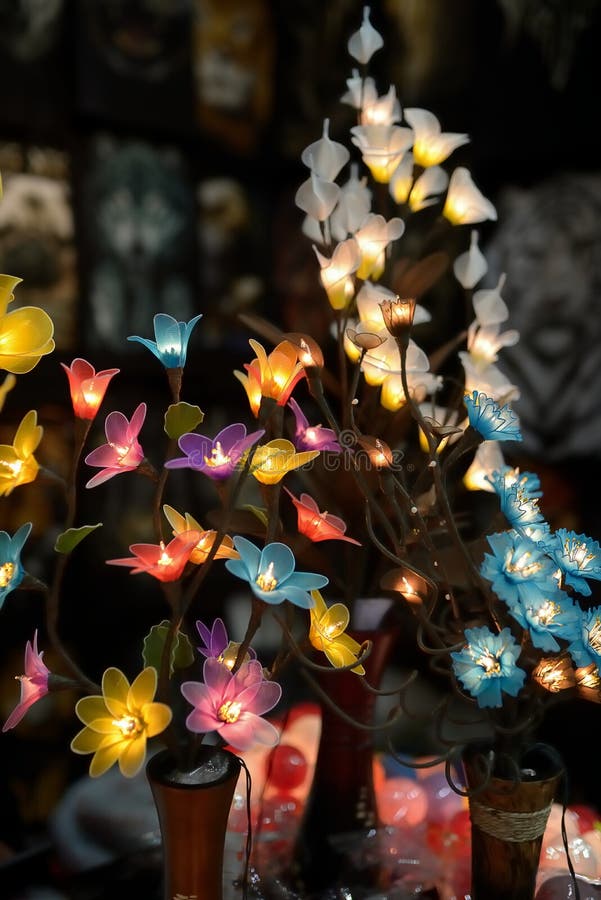 Handmade Flower with LED Light Stock Image - Image of beauty ...