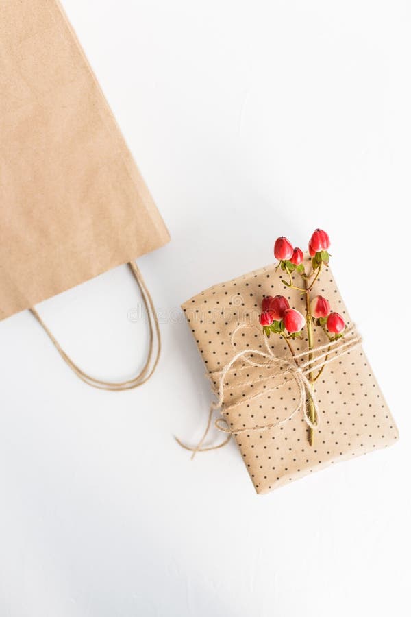 Handmade Gift Wrapping for Thanksgiving or Christmas Stock Photo ...