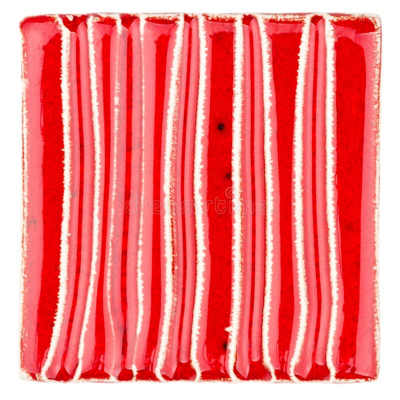 Handmade Glazed Red Ceramic Tile Stock Photo - Image of macro ...