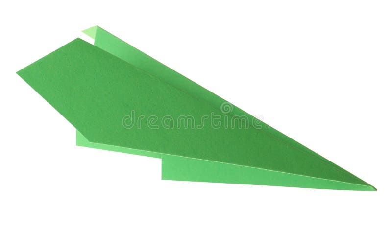 Handmade Green Paper Plane Isolated on White Stock Photo - Image of ...