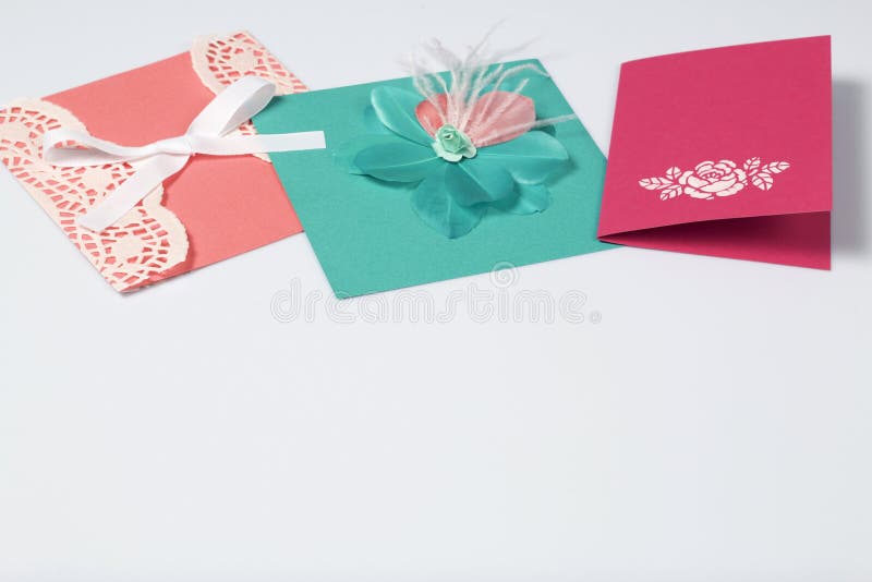 Handmade Greeting Card. on the White Background Stock Photo - Image of ...