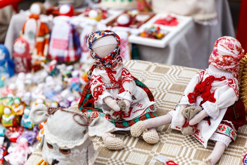 Handmade Hay and Flax Products at the Fair of Folk Stock Image - Image ...