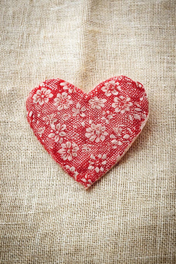 Handmade Heart Shape on Fabric Print Stock Illustration - Illustration ...