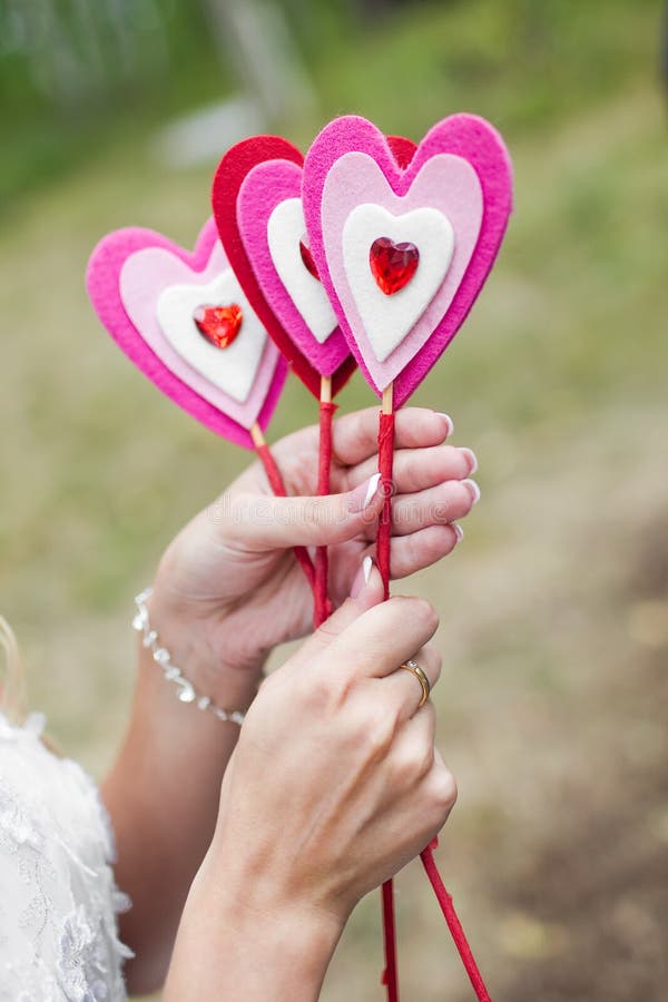 Handmade heart stick stock image. Image of woman, valentines - 26987401