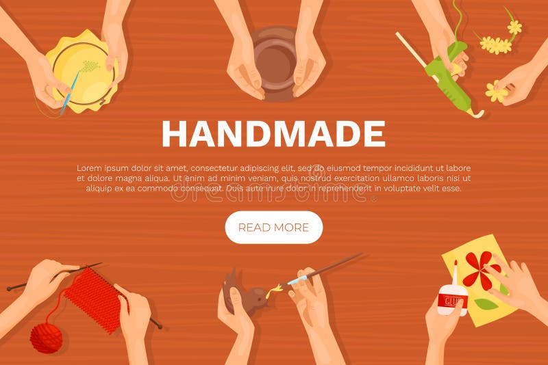 Handmade Hobby and Creative Art Workshop with Hands Doing Craft Above ...