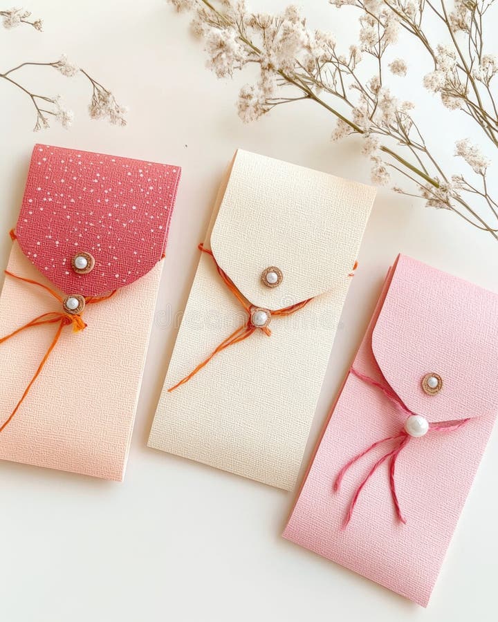 Elegant Handmade Gift Envelopes with Pastel Tones and Delicate Floral ...
