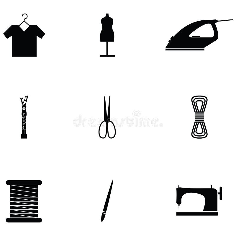 Handmade icon set stock vector. Illustration of embroidery - 120565884