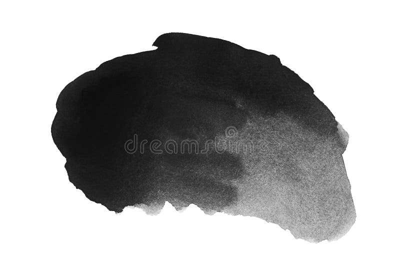 Dark Splat of Black Watercolor Stock Illustration - Illustration of ...