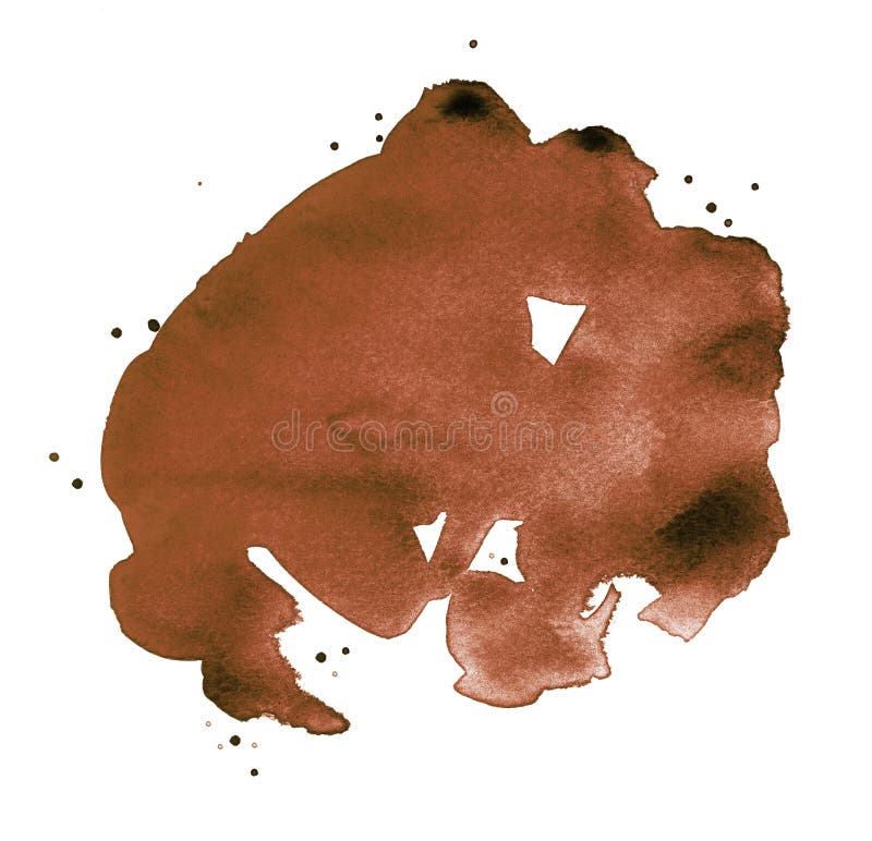 Dark Splash of Brown Watercolor Stock Illustration - Illustration of ...