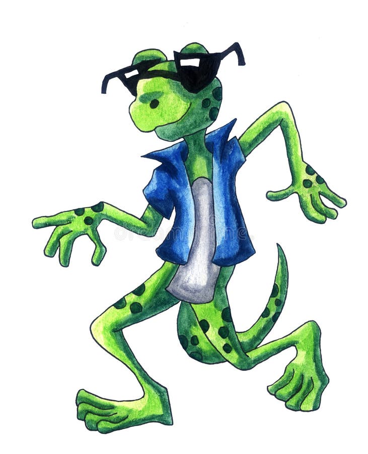 Lizard Dancing stock vector. Illustration of smiling - 10407613