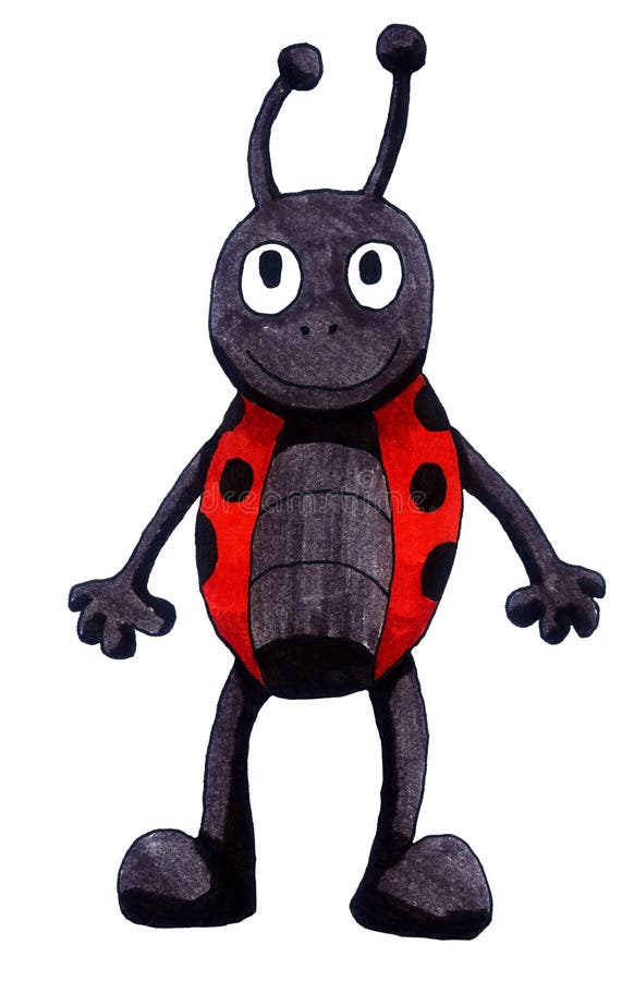 Very Happy Lady Bug stock illustration. Illustration of isolated ...