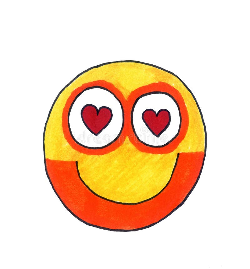 Smiley Face in Love stock illustration. Illustration of isolated ...