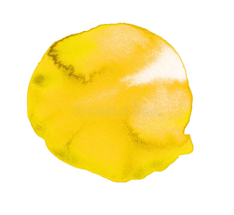 Bright Blob of Yellow Watercolor Stock Illustration - Illustration of ...