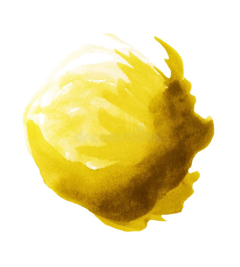 Magical Blob of Yellow Watercolor Stock Illustration - Illustration of ...