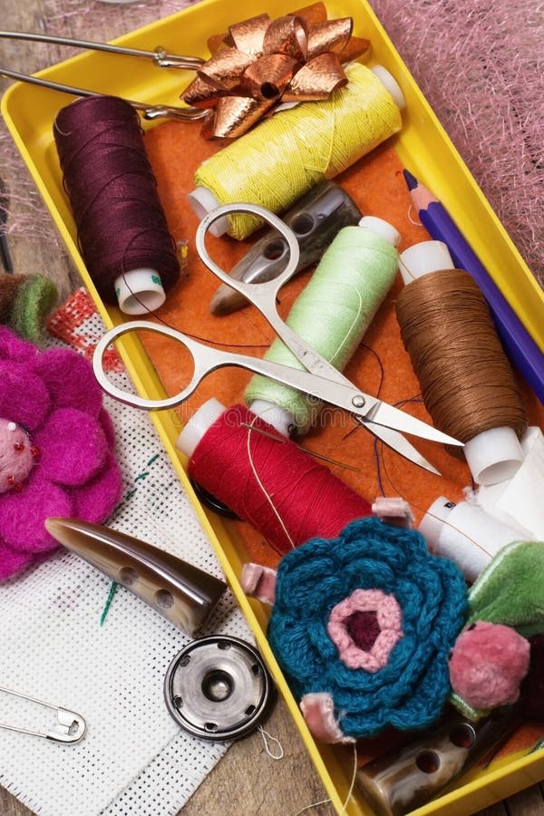 Instruments of Repairman Clothing and Thread Stock Photo - Image of ...