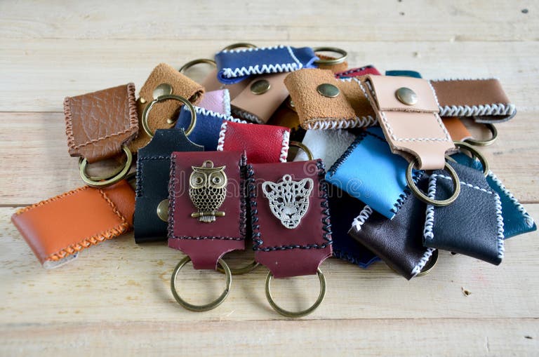 Handmade Key Ring Made from Leather Stock Image - Image of elegance ...