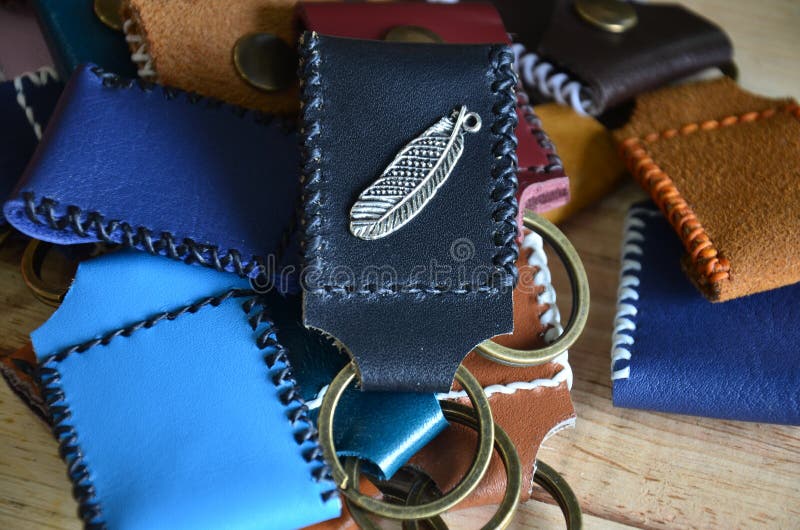 Handmade Key Ring Made from Leather Stock Image - Image of elegant ...