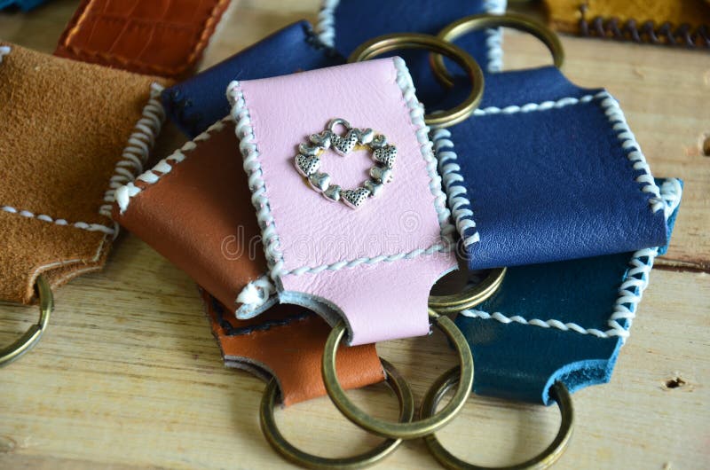 Handmade Key Ring Made from Leather Stock Image - Image of design ...