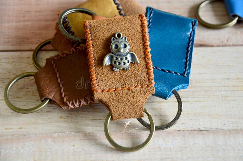 Handmade Key Ring Made from Leather Stock Image - Image of craft, gift ...