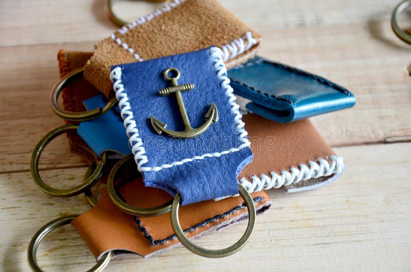 Handmade Key Ring Made from Leather Stock Photo - Image of leathercraft ...