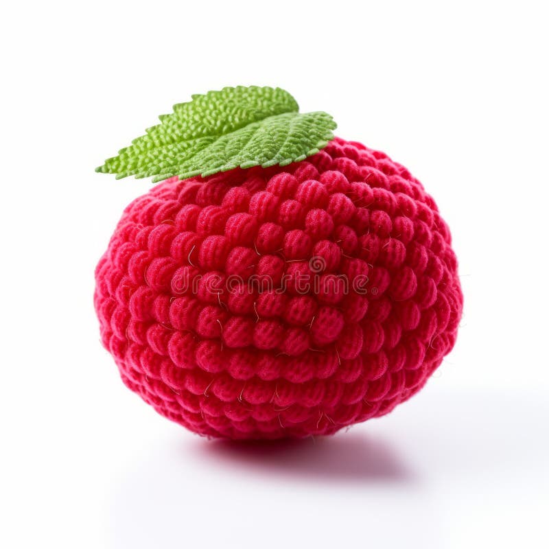 Handmade Knit Raspberry Fruit with Leaf - Physically Based Rendering ...