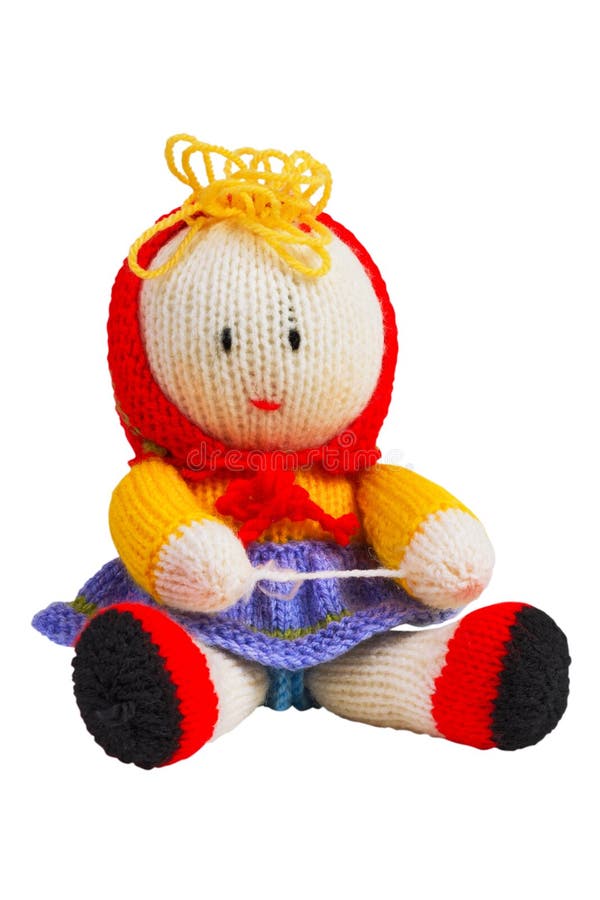 Handmade knit toy, doll stock photo. Image of knitting - 21880226