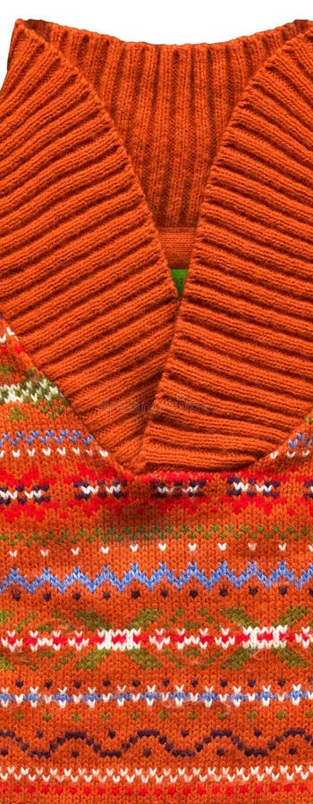 Handmade Knitted Cardigan Fabric Orange Wool Background Texture and ...