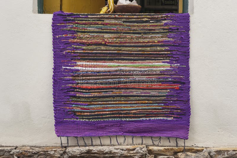 Handmade knitted carpet stock image. Image of store - 185057097