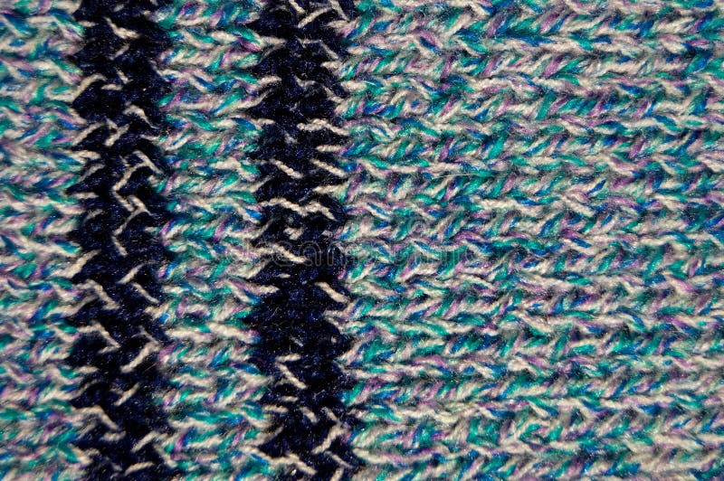 Handmade Knitted Fabric Blue and White Wool Background Texture Stock ...