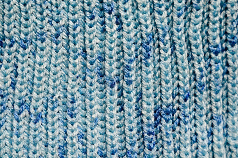 Handmade Knitted Fabric Blue Wool Background Texture Stock Photo ...