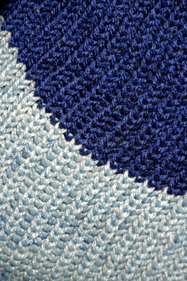 Handmade Knitted Fabric Blue Wool Background Texture Stock Image ...