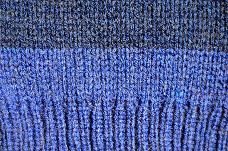 Handmade Knitted Fabric Blue Wool Background Texture Stock Photo ...