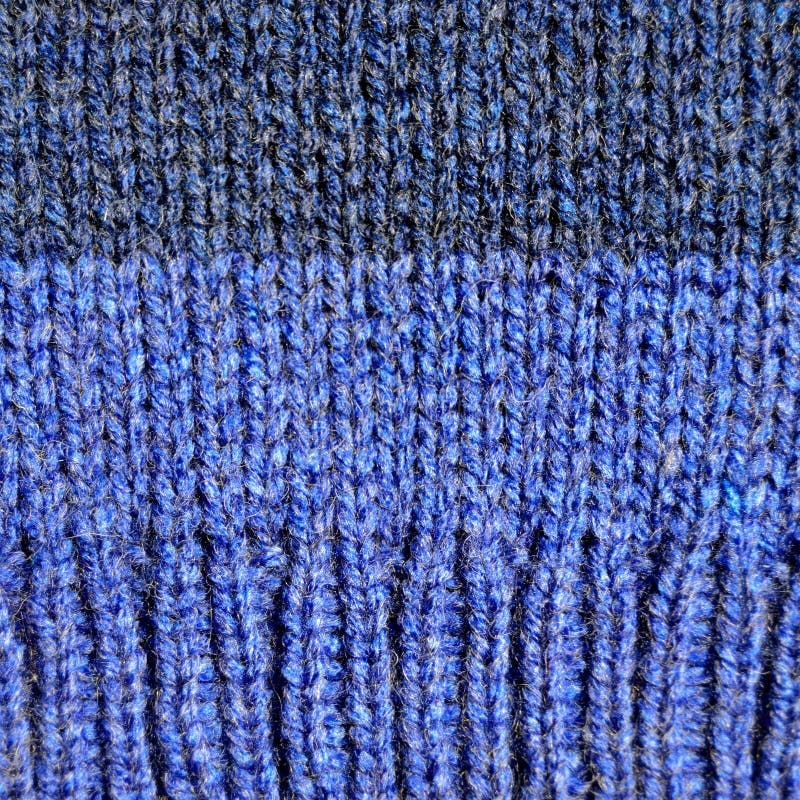 Handmade Knitted Fabric Blue Wool Background Texture Stock Image ...