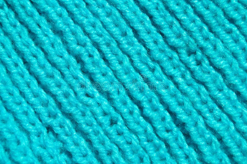 Handmade Knitted Fabric Blue Wool Background Texture Stock Image ...