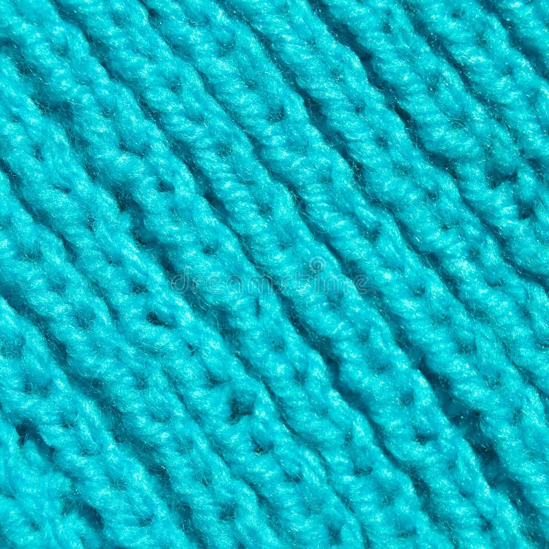 Handmade Knitted Fabric Blue Wool Background Texture Stock Photo ...