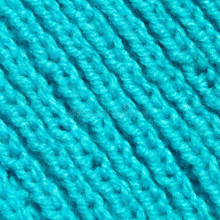 Handmade Knitted Fabric Blue Wool Background Texture Stock Photo ...