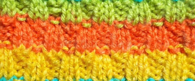 Handmade Knitted Fabric Colored Wool Background Texture Stock Image ...