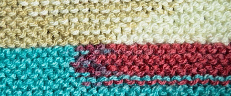 Handmade Knitted Fabric Colored Wool Background Texture Stock Photo ...