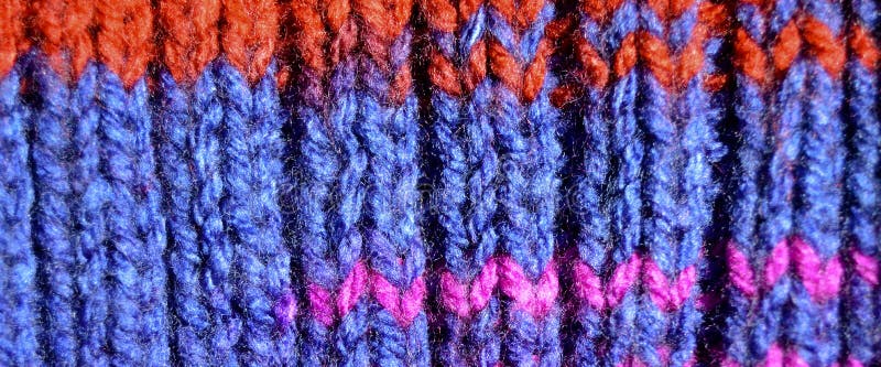 Handmade Knitted Fabric Colored Wool Background Texture Stock Image ...