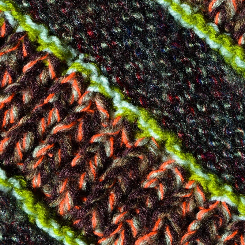 Handmade Knitted Fabric Colored Wool Background Texture Stock Image ...