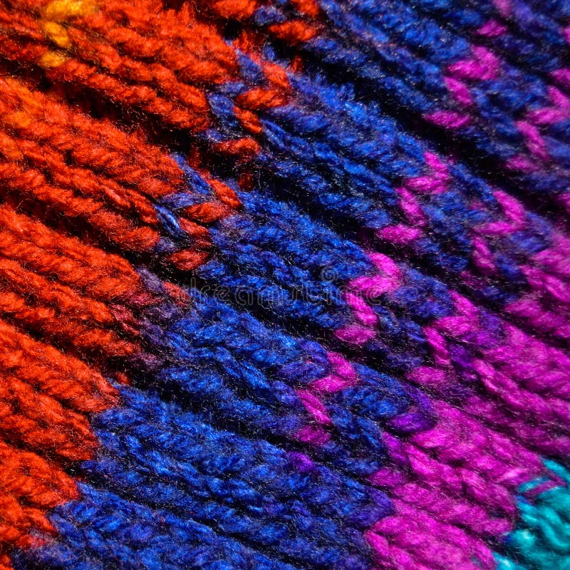 Handmade Knitted Fabric Colored Wool Background Texture Stock Photo ...