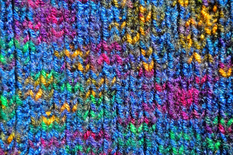 Handmade Knitted Fabric Colored Wool Background Texture Stock Photo ...