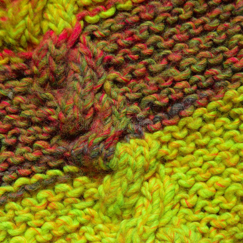 Handmade Knitted Fabric Colored Wool Background Texture Stock Photo ...