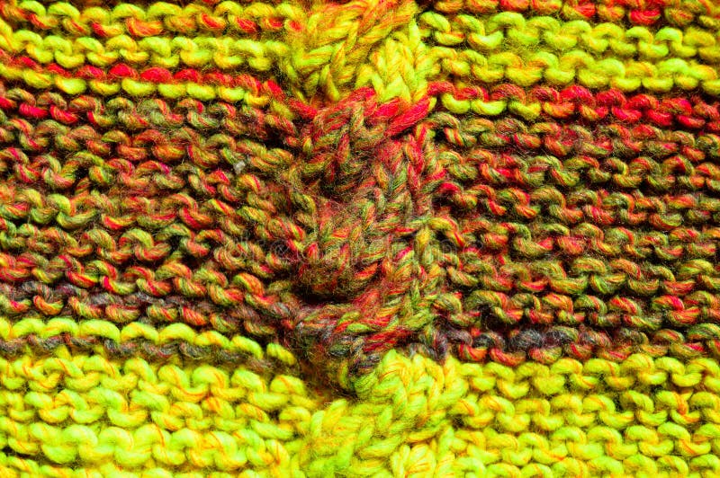 Handmade Knitted Fabric Colored Wool Background Texture Stock Image ...