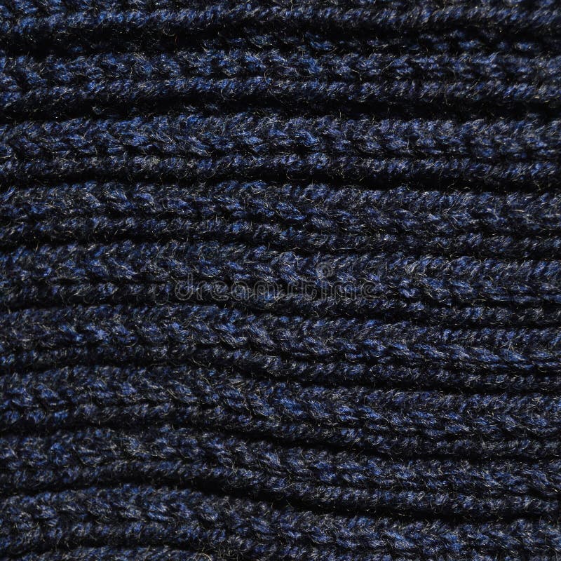Handmade Knitted Fabric Dark Blue Wool Background Texture Stock Photo ...